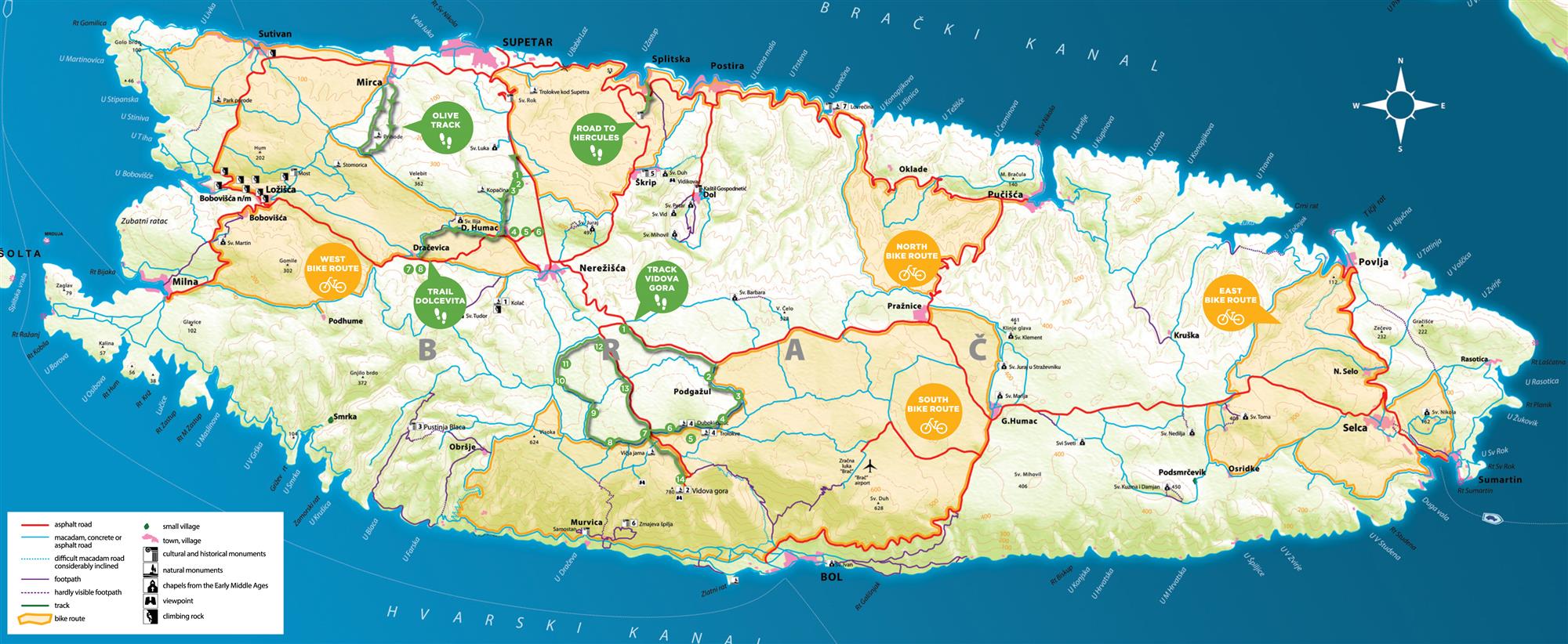 Wandern auf der Insel Brac | Wanderrouten auf Brac √